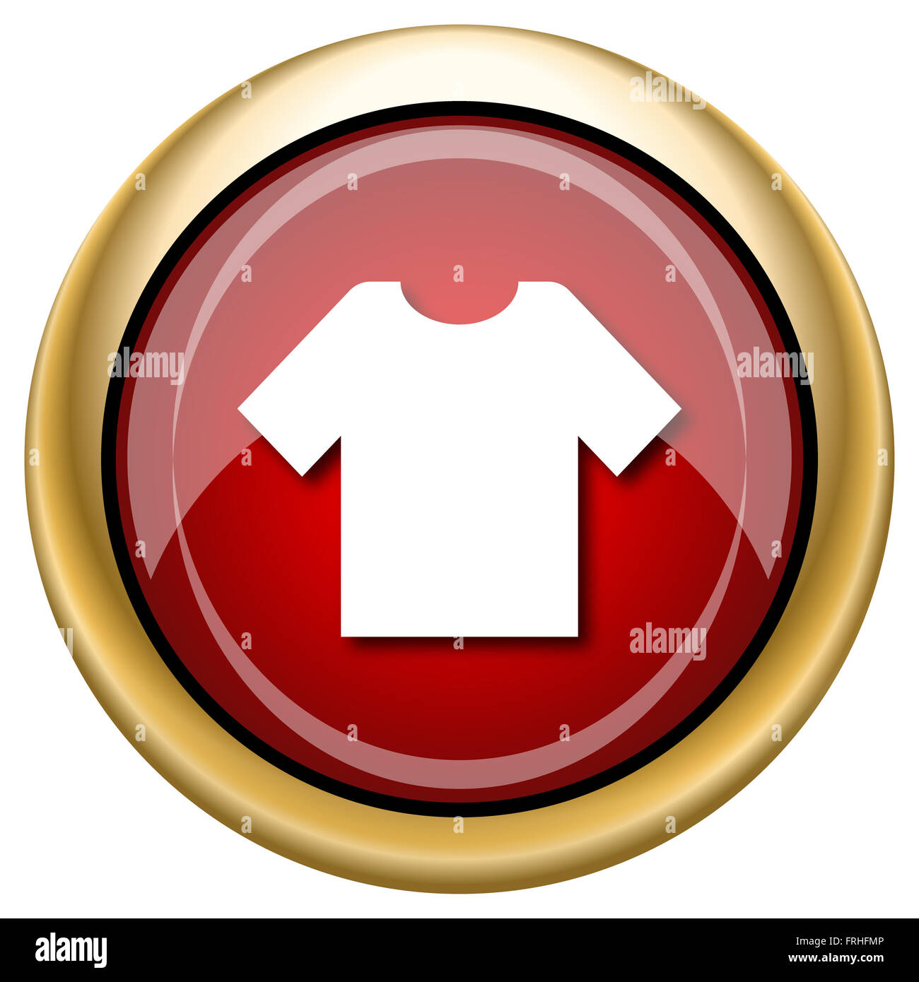 Red shiny glossy icon on white background Stock Photo - Alamy