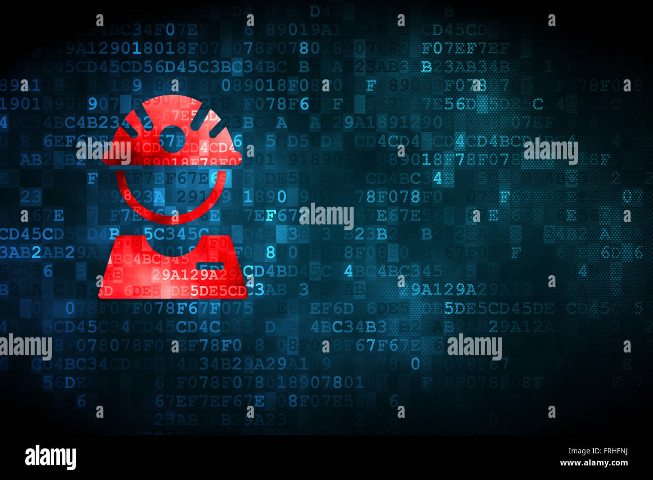 Industry concept: Factory Worker on digital background Stock Photo - Alamy