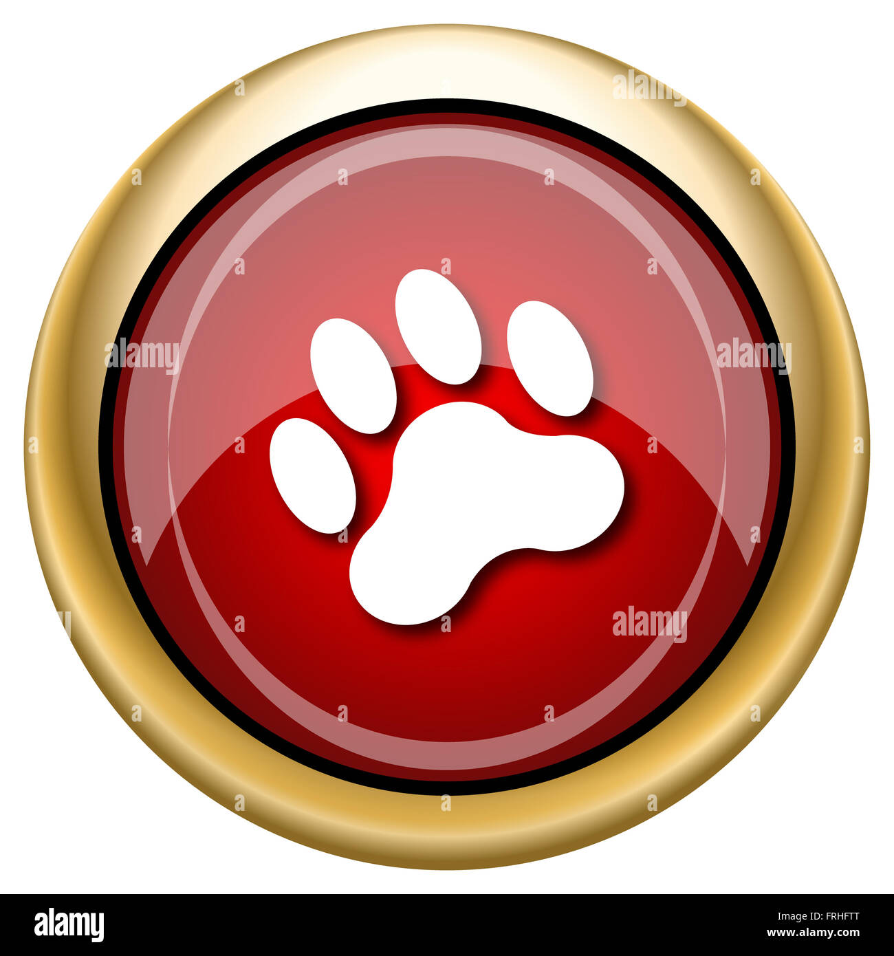 Shiny glossy icon with white design on red and gold background Stock ...