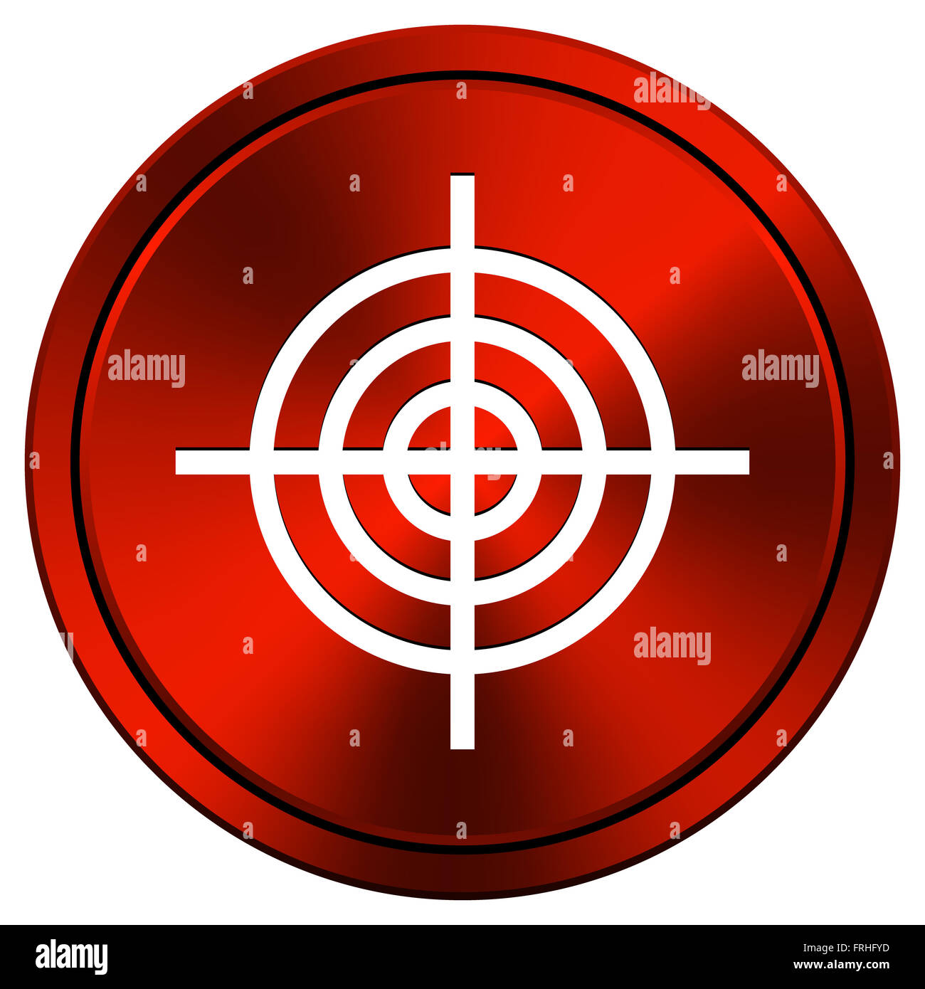 Metallic icon with white design on red background Stock Photo - Alamy