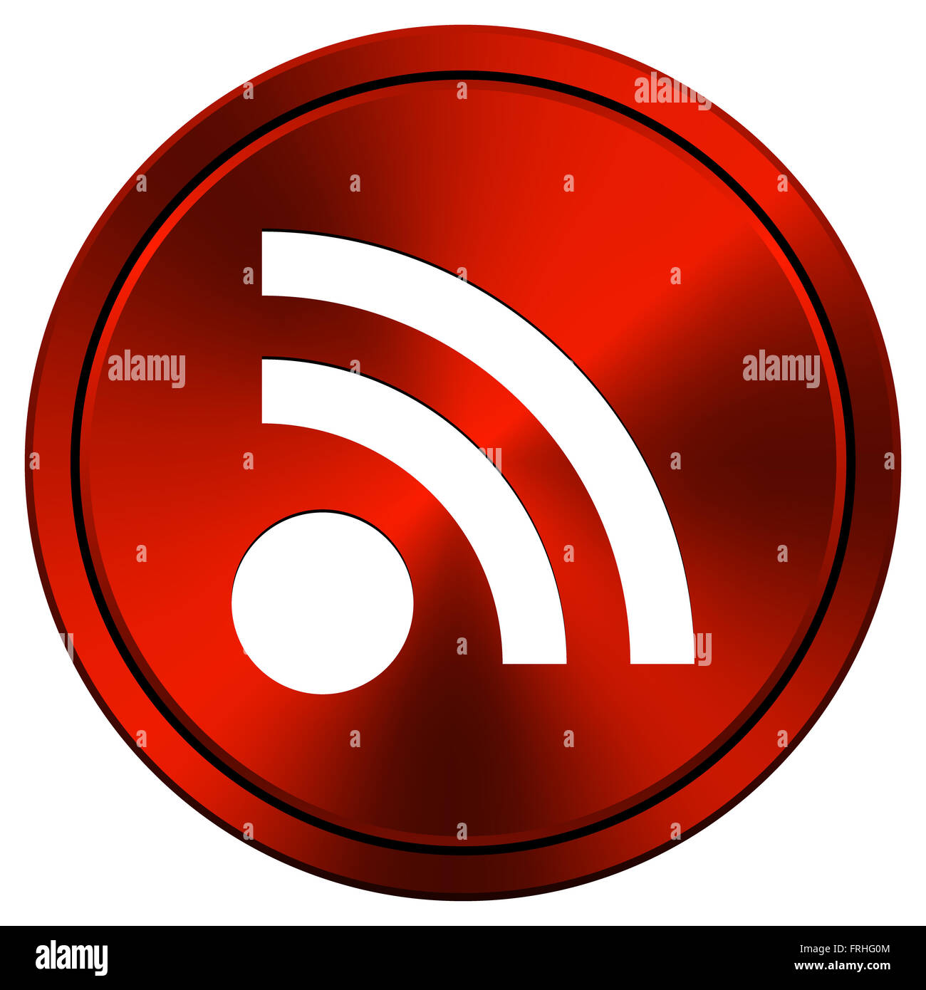 Metallic icon with white design on red background Stock Photo - Alamy
