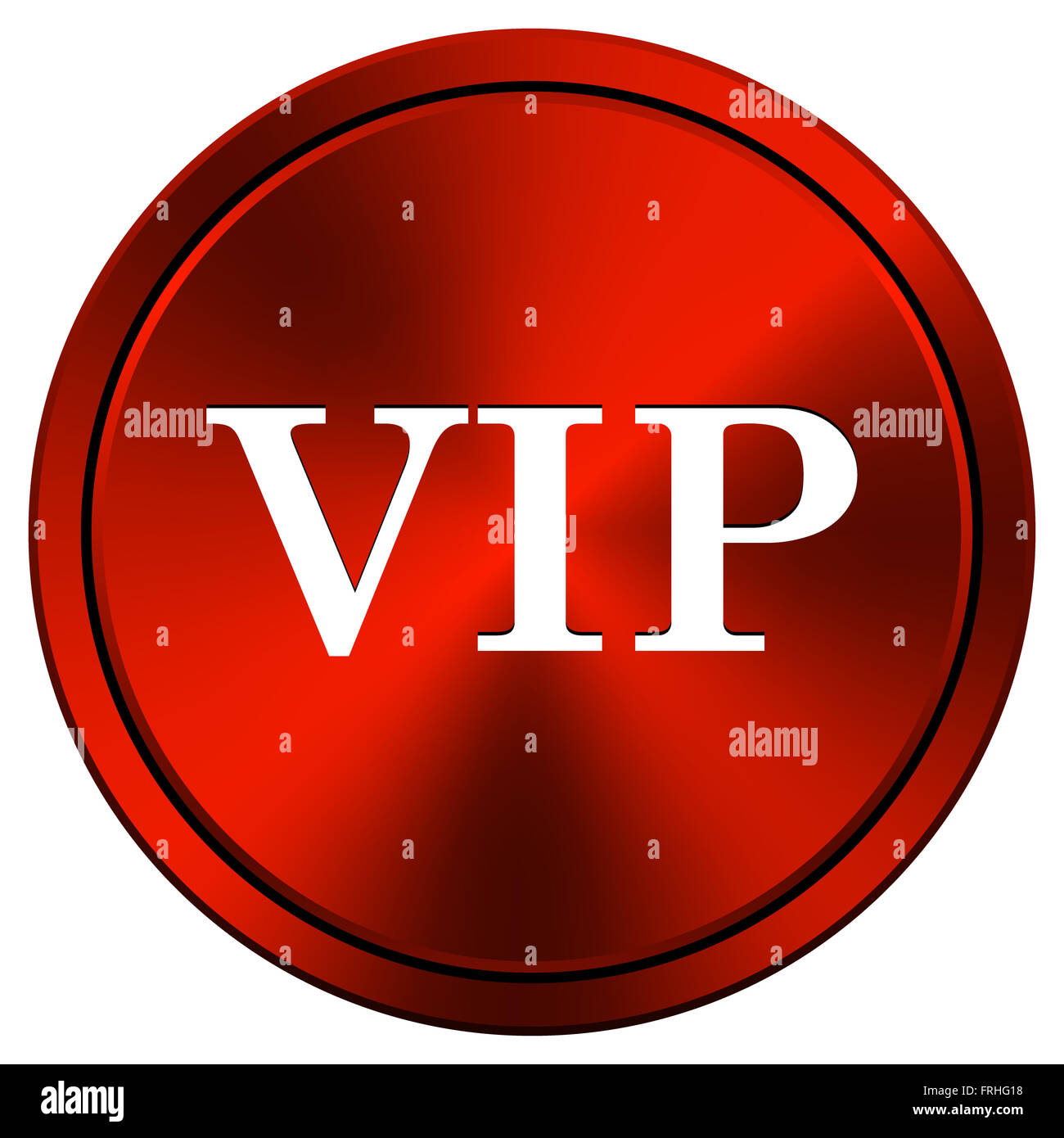 Metallic icon with white design on red background Stock Photo - Alamy
