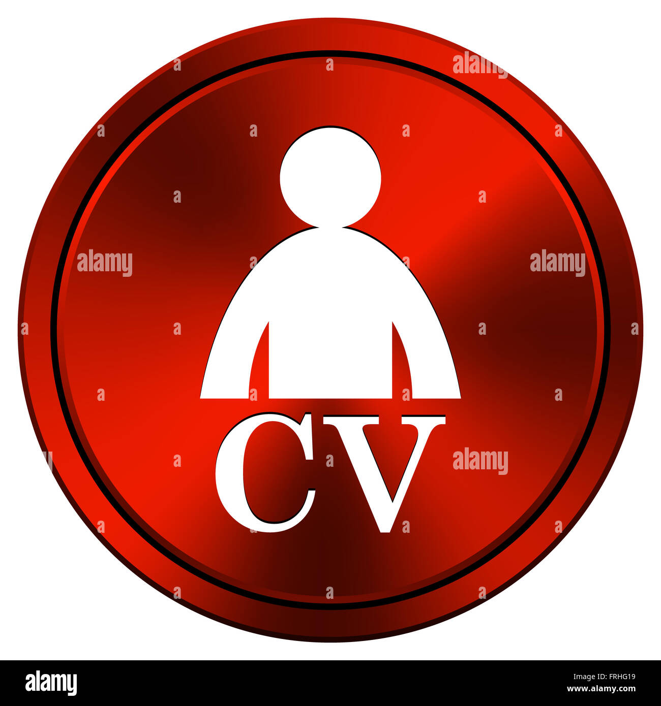 Metallic icon with white design on red background Stock Photo - Alamy