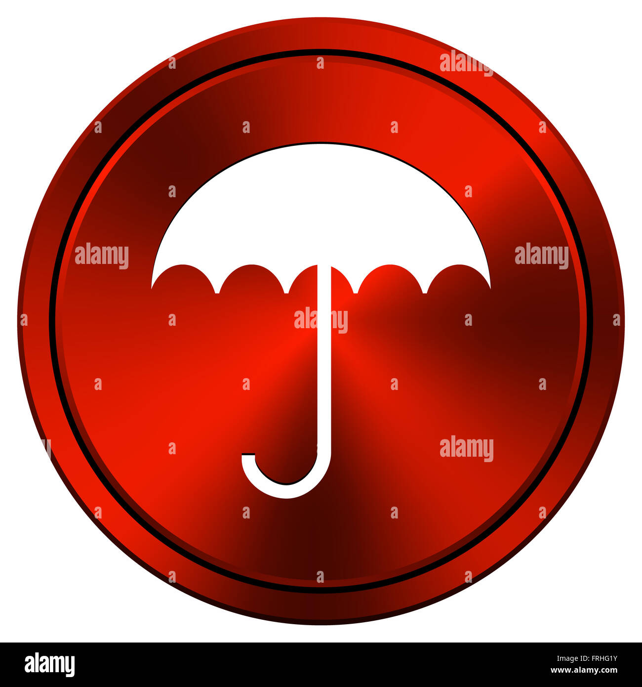 Metallic icon with white design on red background Stock Photo - Alamy