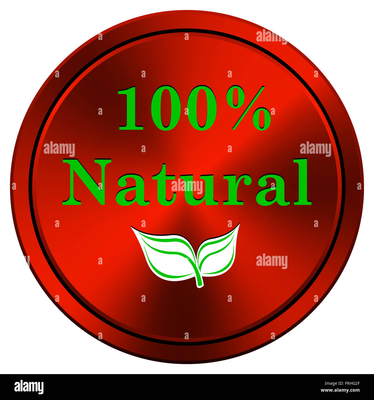 Metallic icon with green design on red background Stock Photo - Alamy