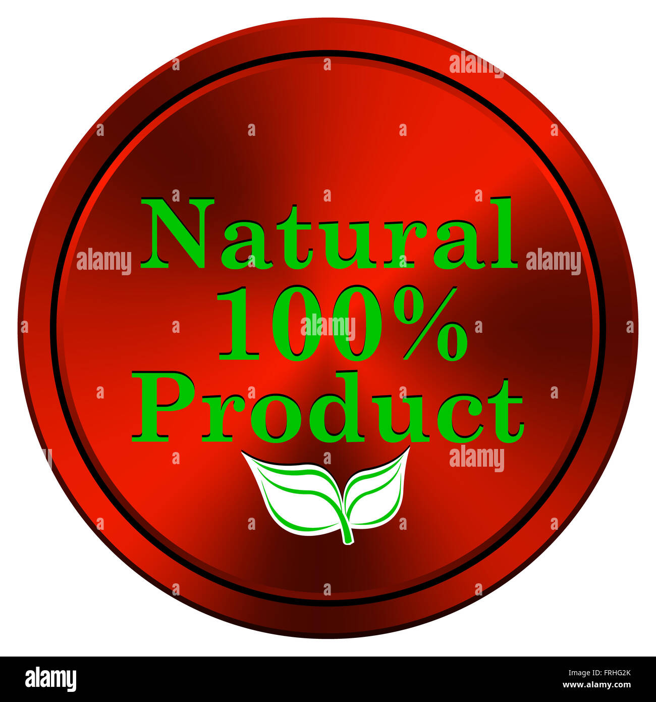 Metallic icon with green design on red background Stock Photo - Alamy