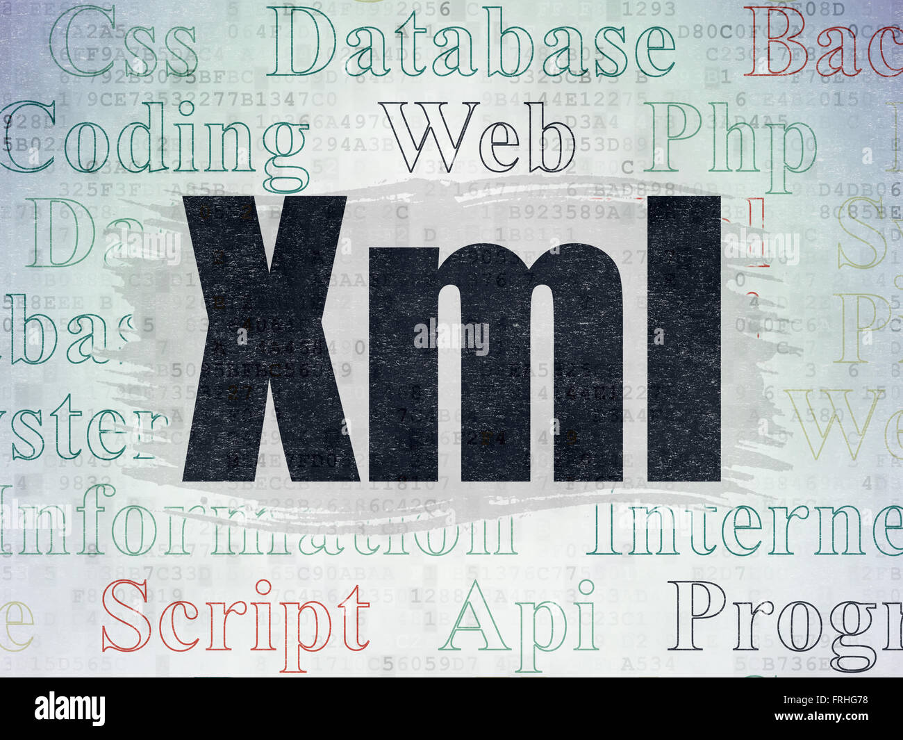 Software concept: Xml on Digital Paper background Stock Photo - Alamy