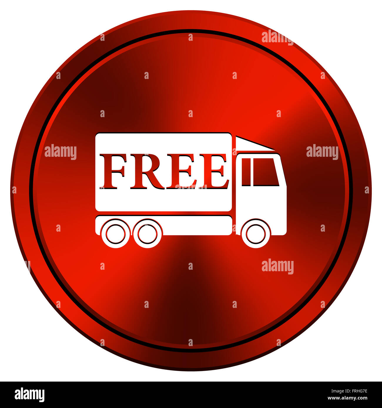Metallic icon with white design on red background Stock Photo - Alamy