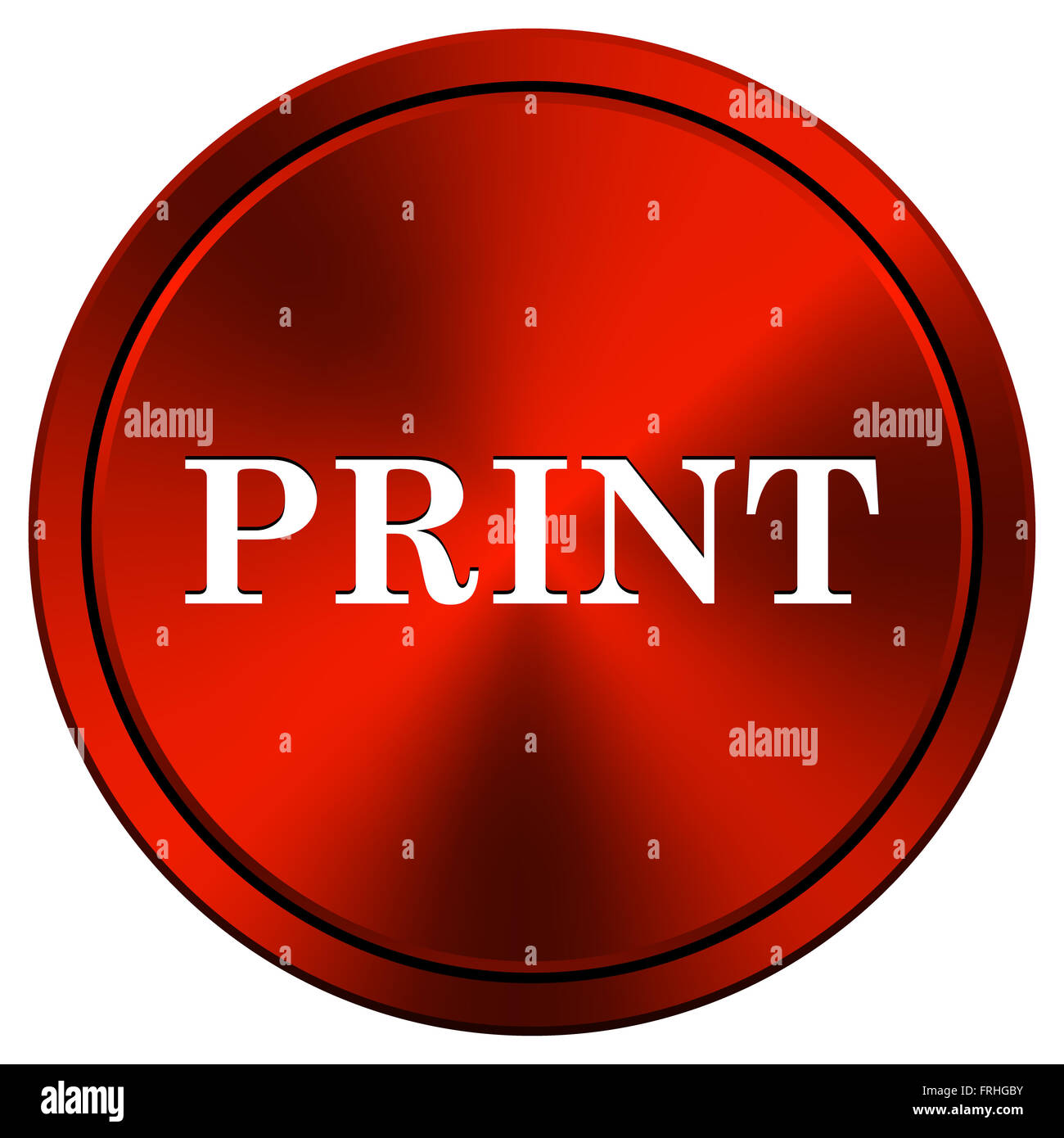 Metallic icon with white design on red background Stock Photo - Alamy