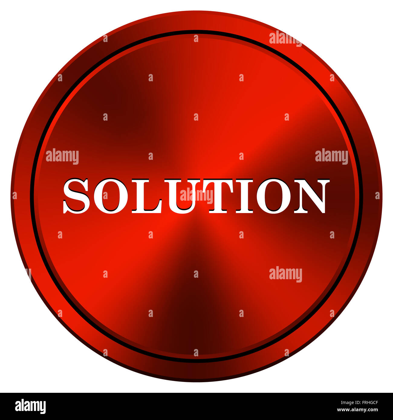 Metallic icon with white design on red background Stock Photo - Alamy