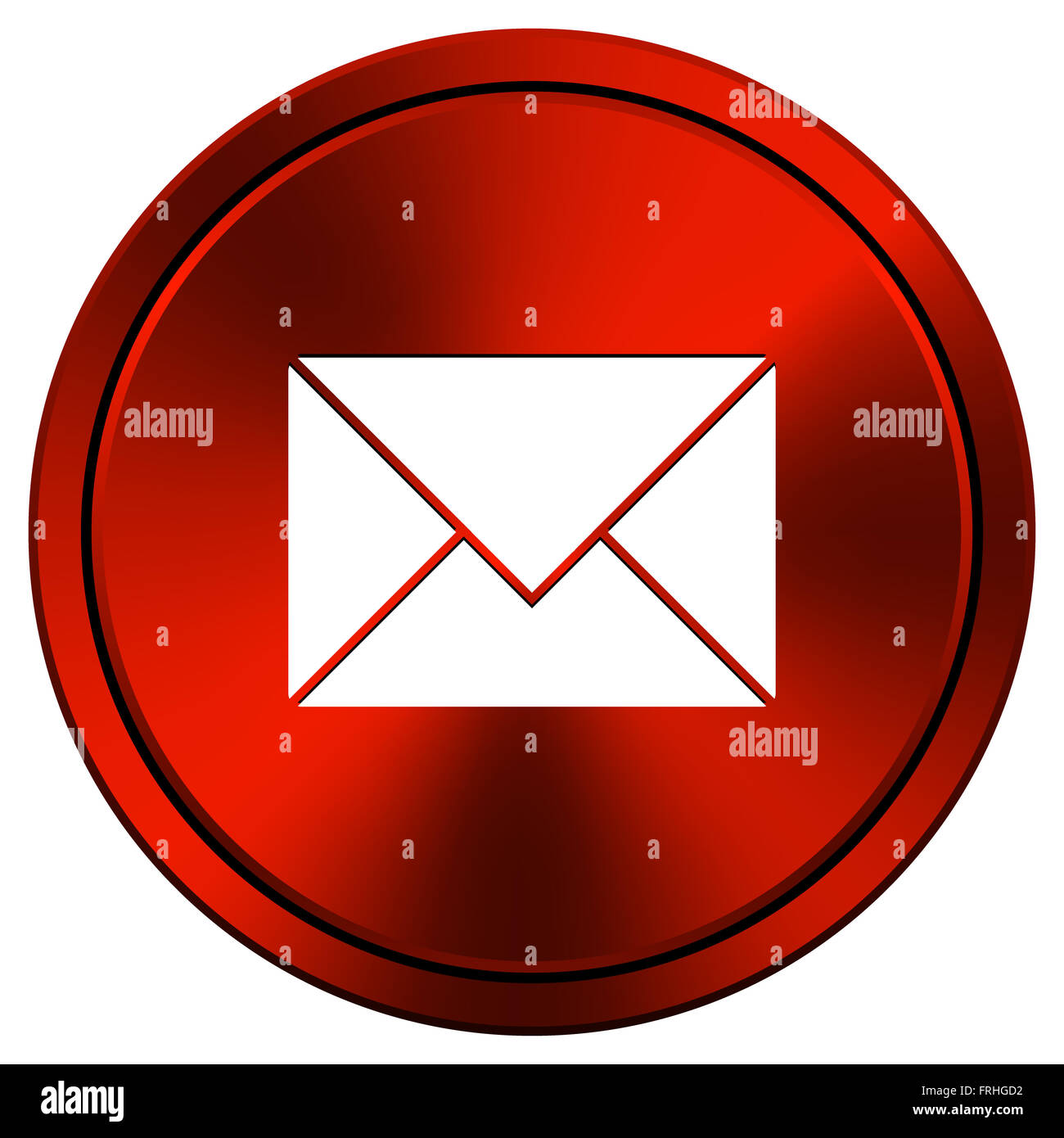 Metallic icon with white design on red background Stock Photo - Alamy