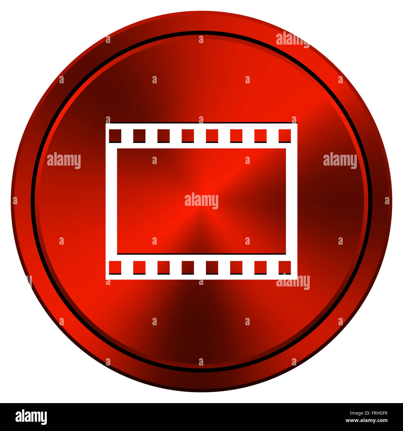 Metallic icon with white design on red background Stock Photo - Alamy