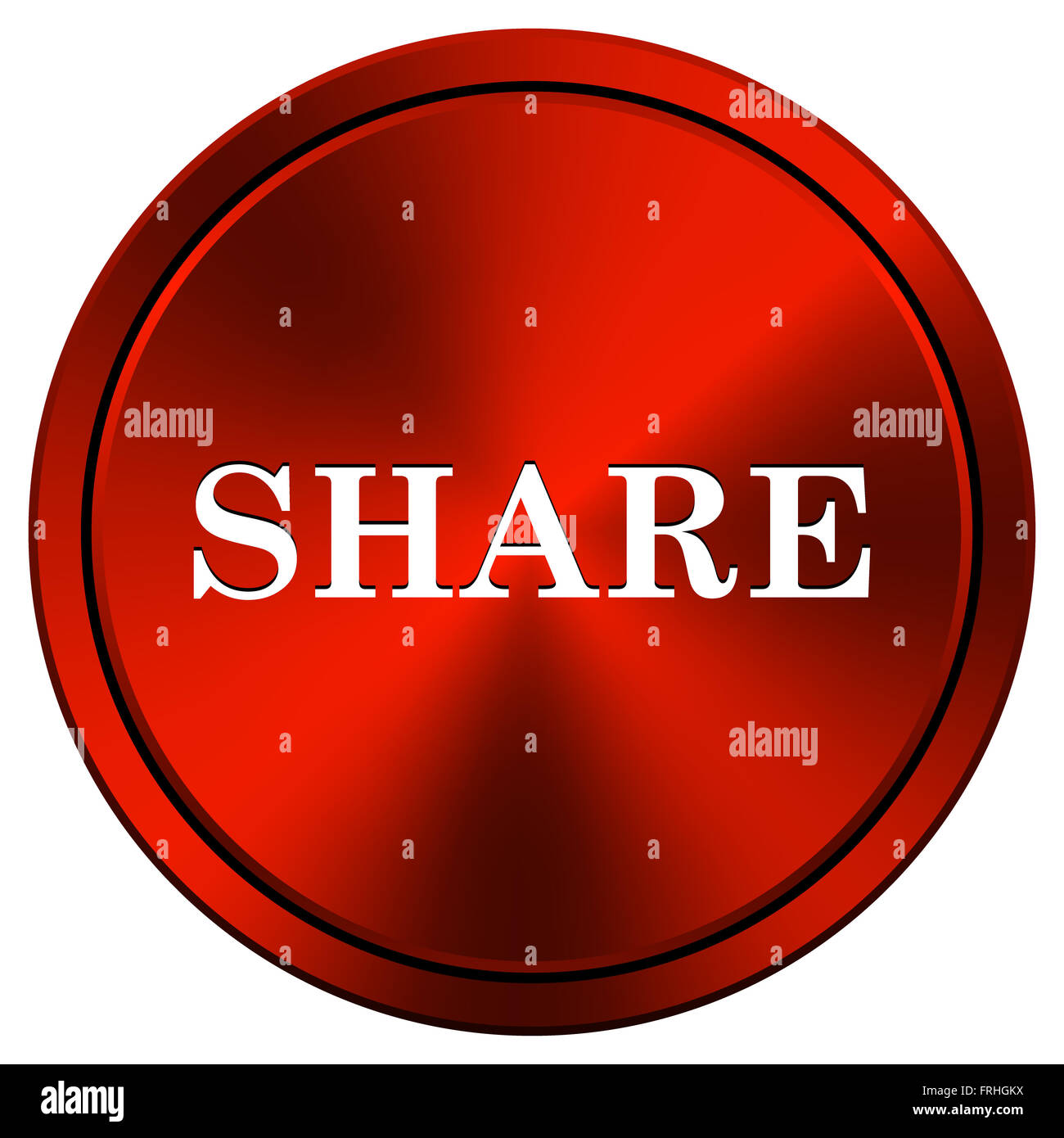 Metallic icon with white design on red background Stock Photo - Alamy