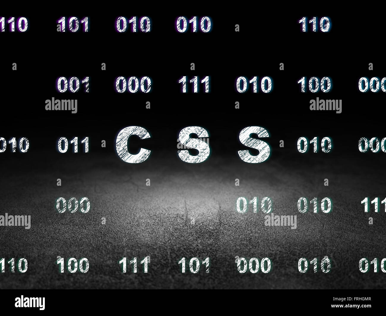 Programming concept: Css in grunge dark room Stock Photo - Alamy