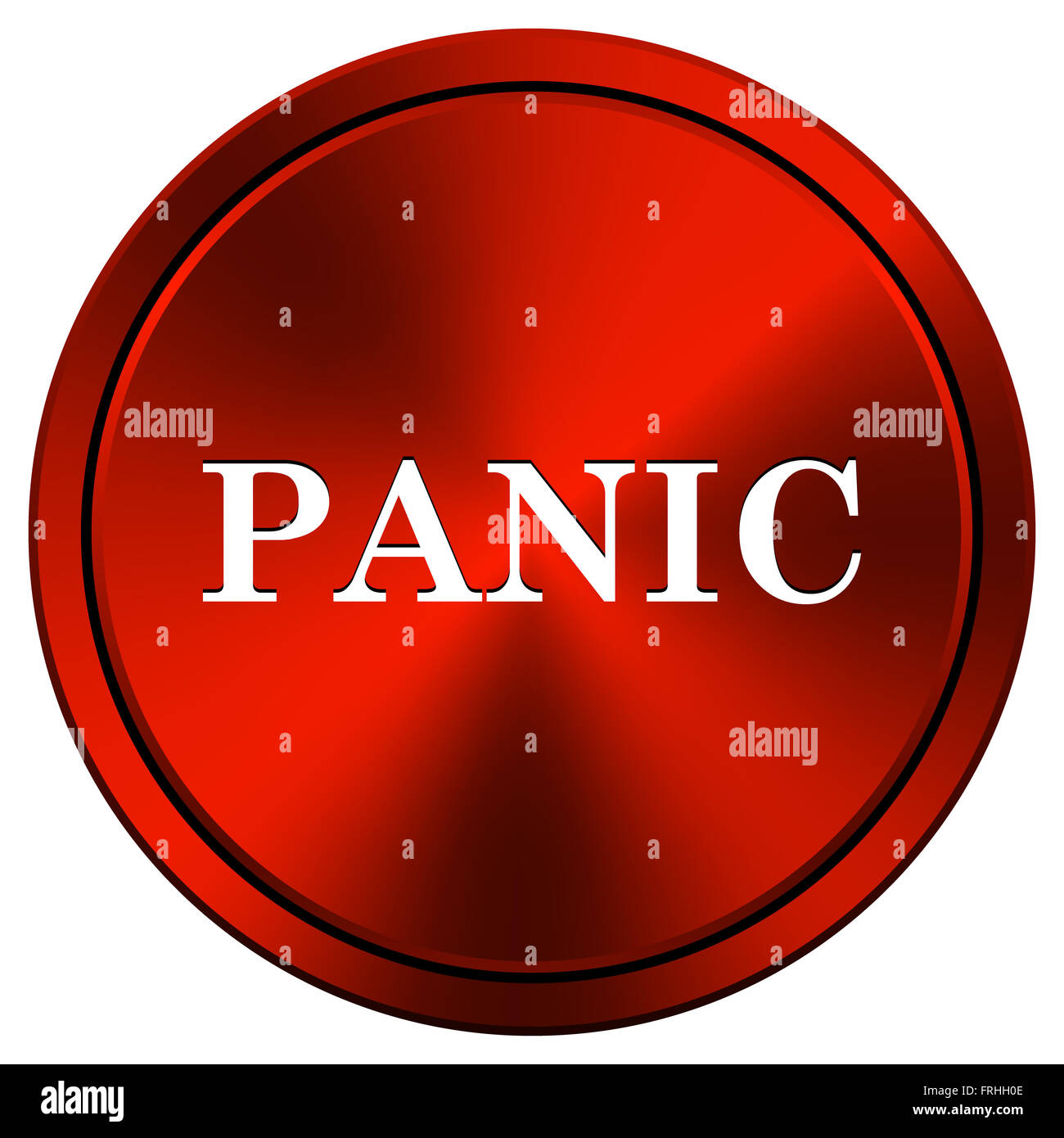 Red metallic round icon on white background Stock Photo - Alamy