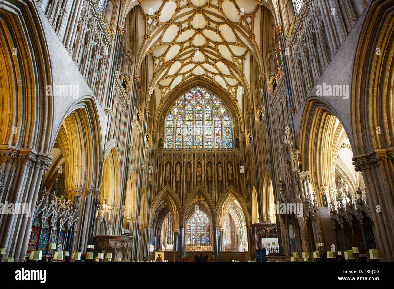 Wells Cathedral Quire / Choir. Somerset, England. HDR Stock Photo - Alamy