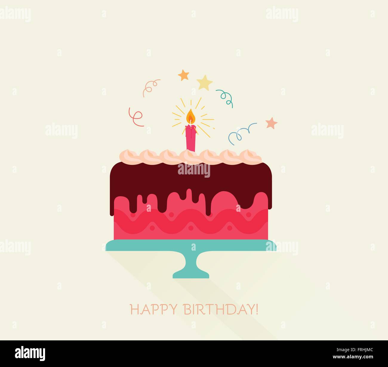 Birthday cake flat icon hi-res stock photography and images - Alamy