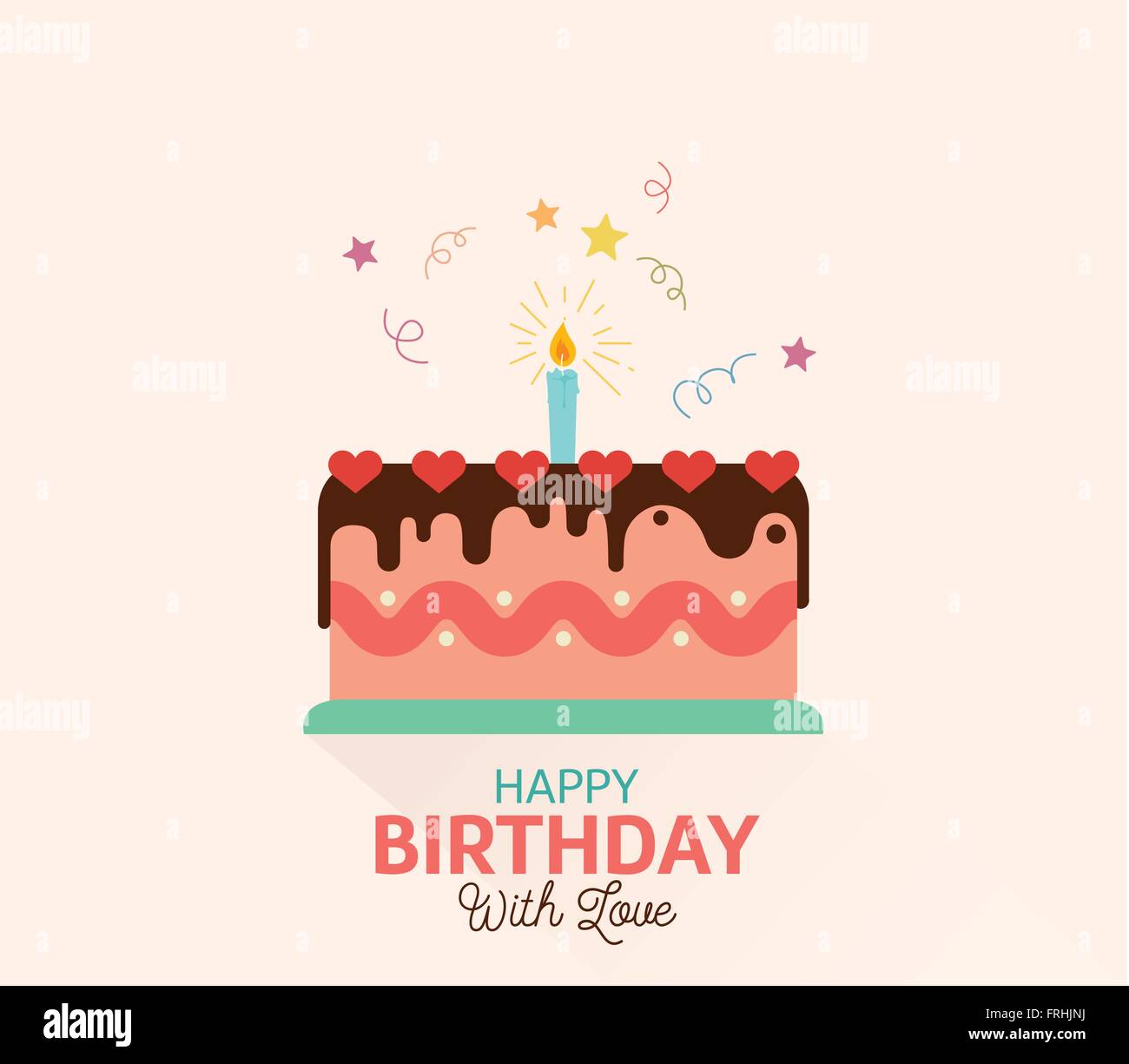 Vector flat birthday invitation hi-res stock photography and images - Alamy