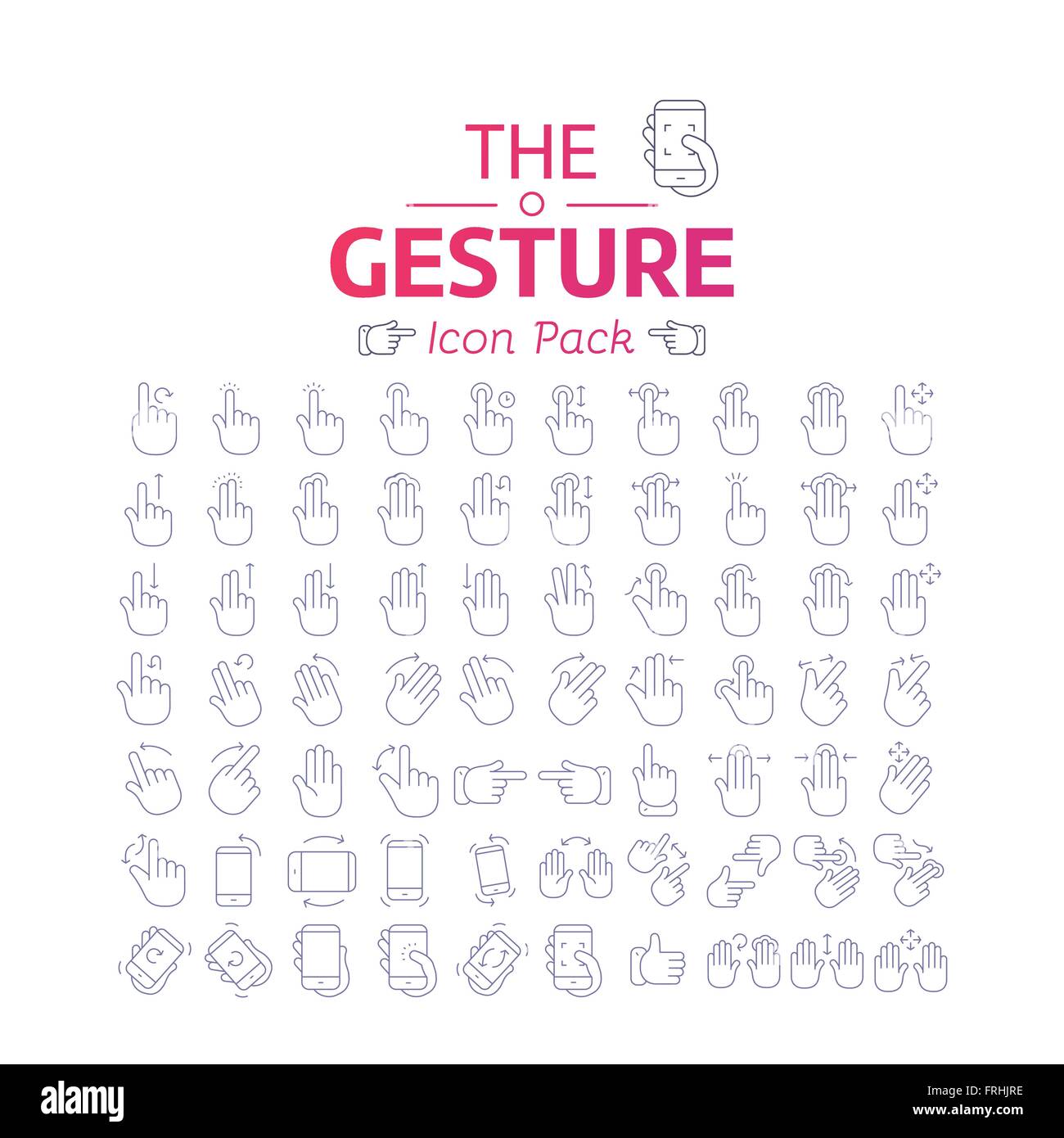 Gesture line icon collection Stock Vector Image & Art - Alamy