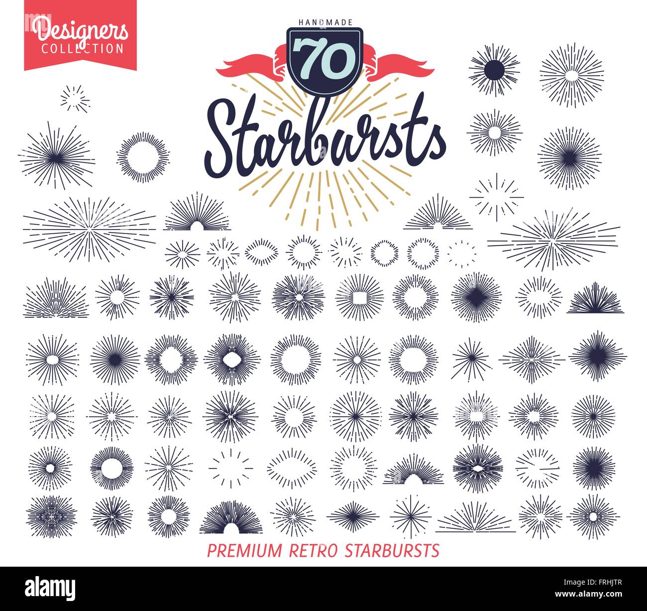70 premium starbursts and ribbons. Designers Collection Stock Vector ...