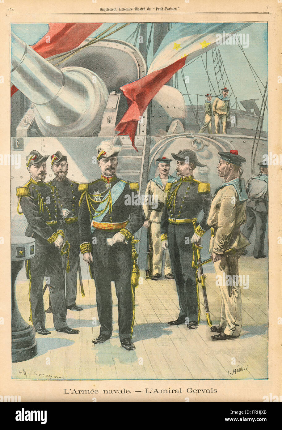Head of French Navy Admiral Gervais 1900. French illustrated newspaper ...