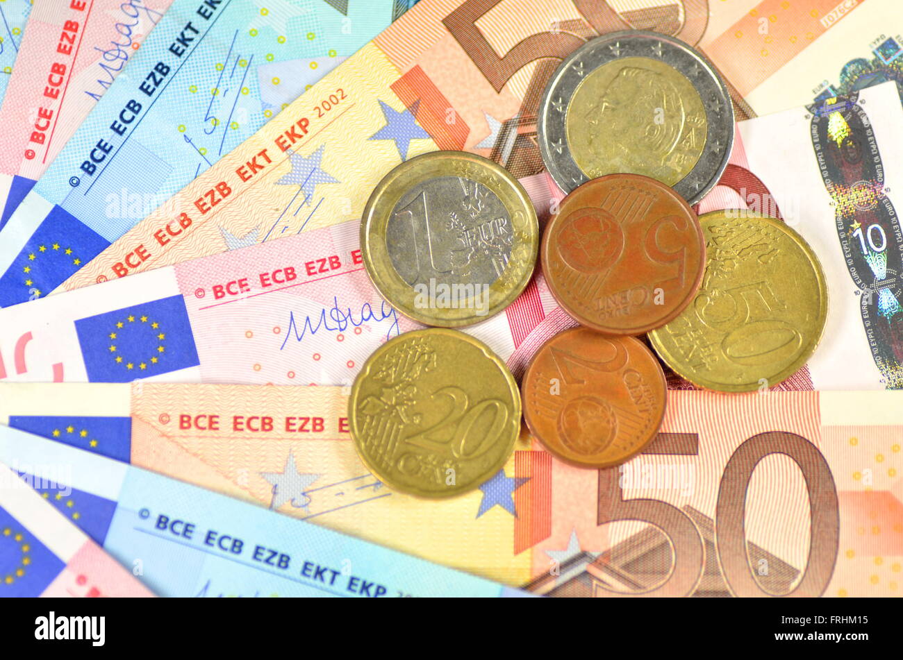 variety of euro banknotes Stock Photo - Alamy