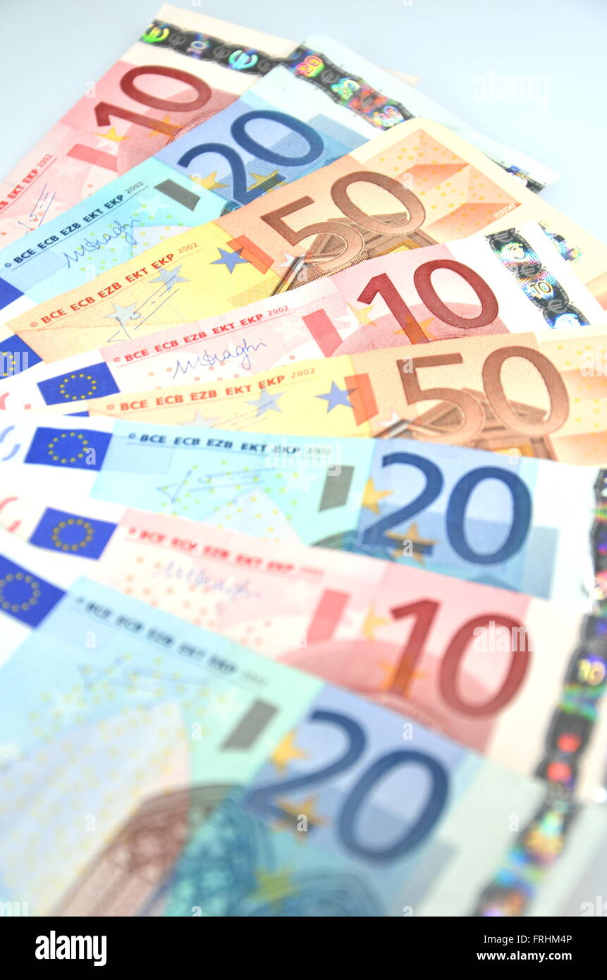 variety of euro banknotes Stock Photo - Alamy