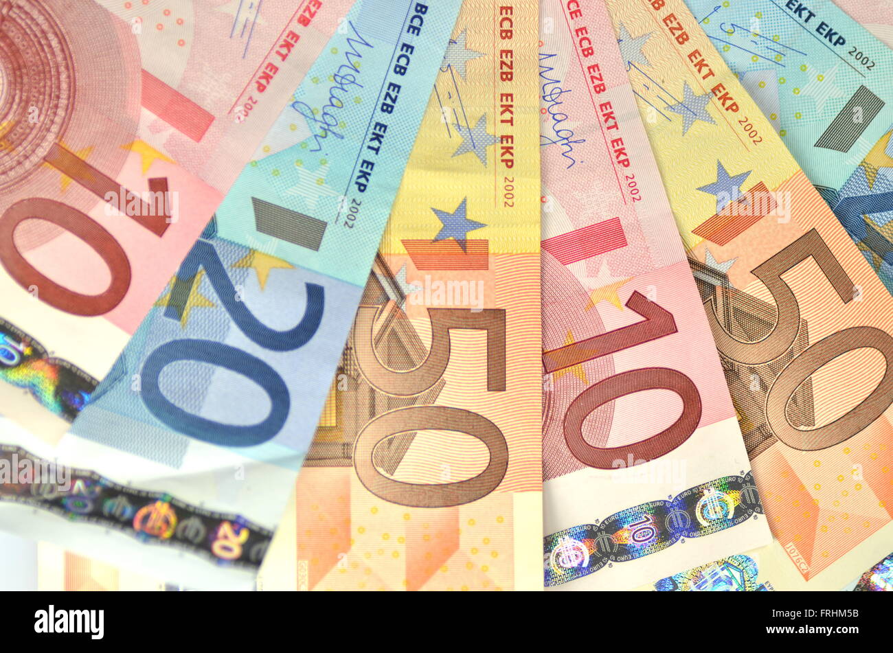 variety of euro banknotes Stock Photo - Alamy