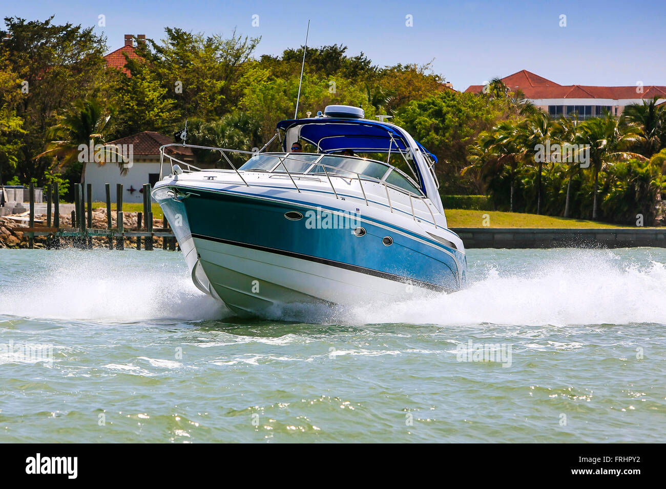 Formula Performance Cruiser34 speedboat heading out into the Gulf of ...