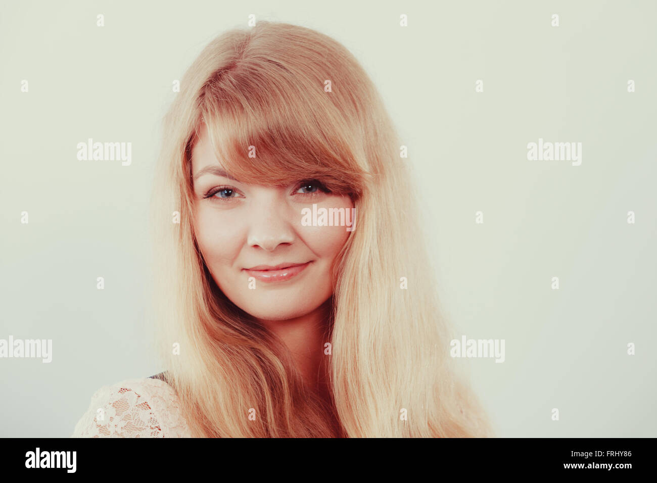 Attractive pretty young woman girl. Portrait of gorgeous blond female ...