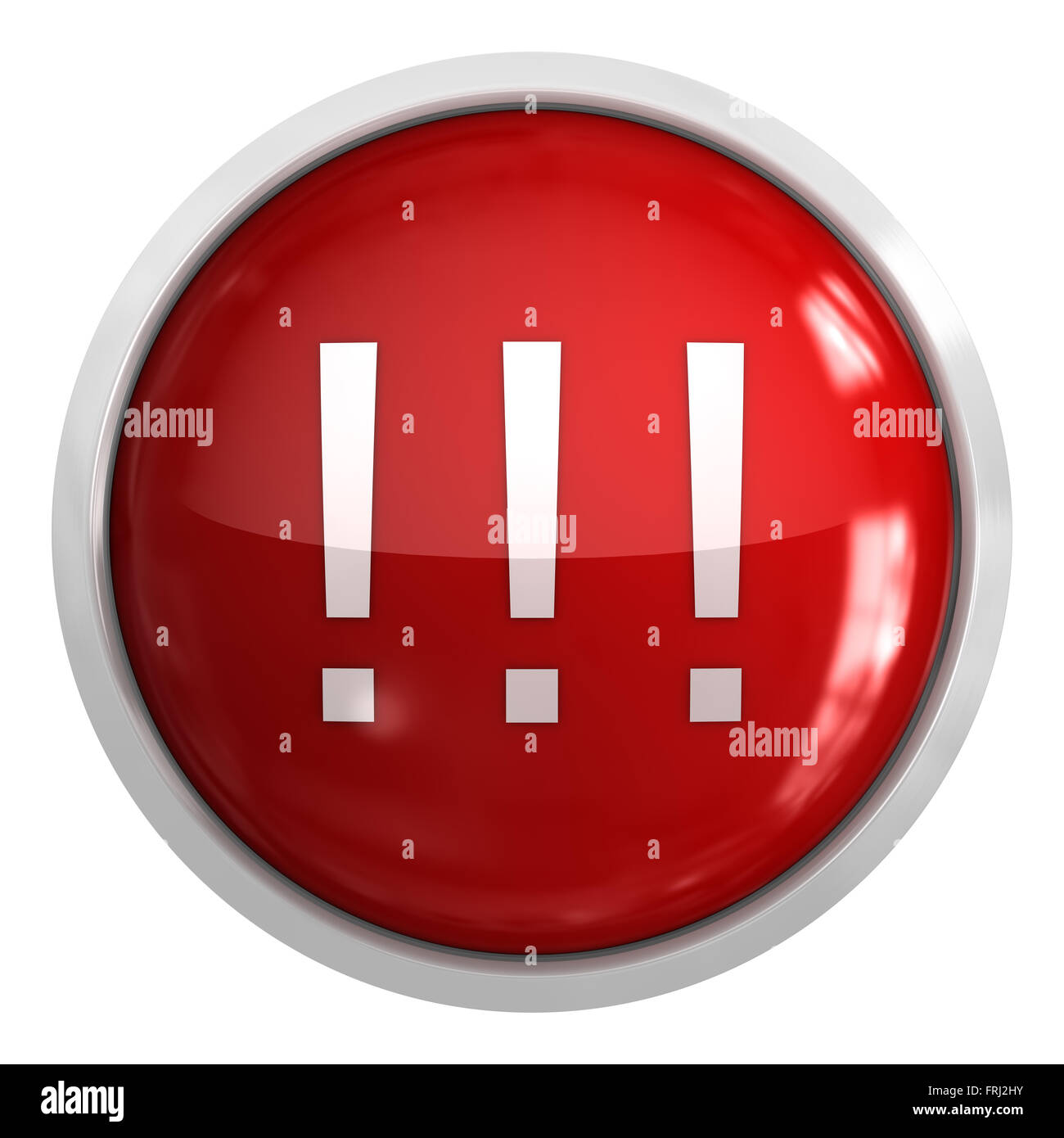 Exclamation mark button , This is a computer generated and 3d rendered ...