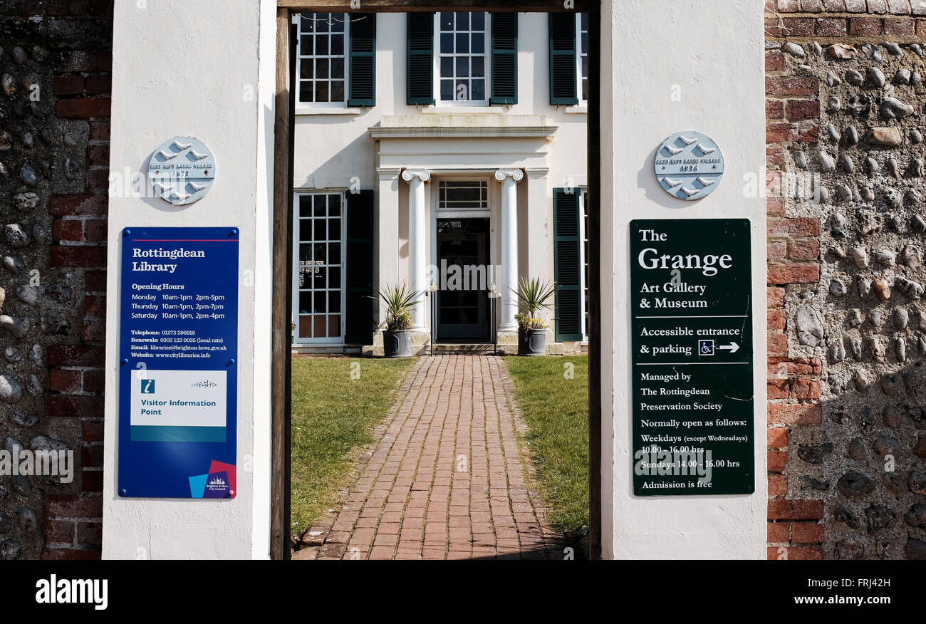 The Grange Art Gallery Museum and Rottingdean Library East Sussex UK ...