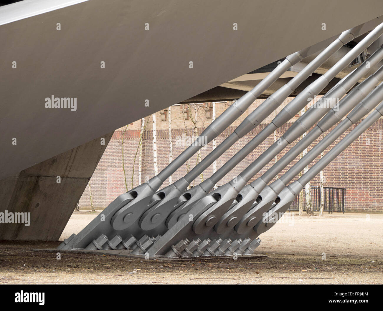 Metal bridge supports Stock Photo - Alamy