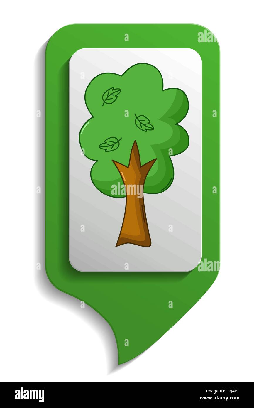 Tree map sign icon in cartoon style on white background Stock Vector ...