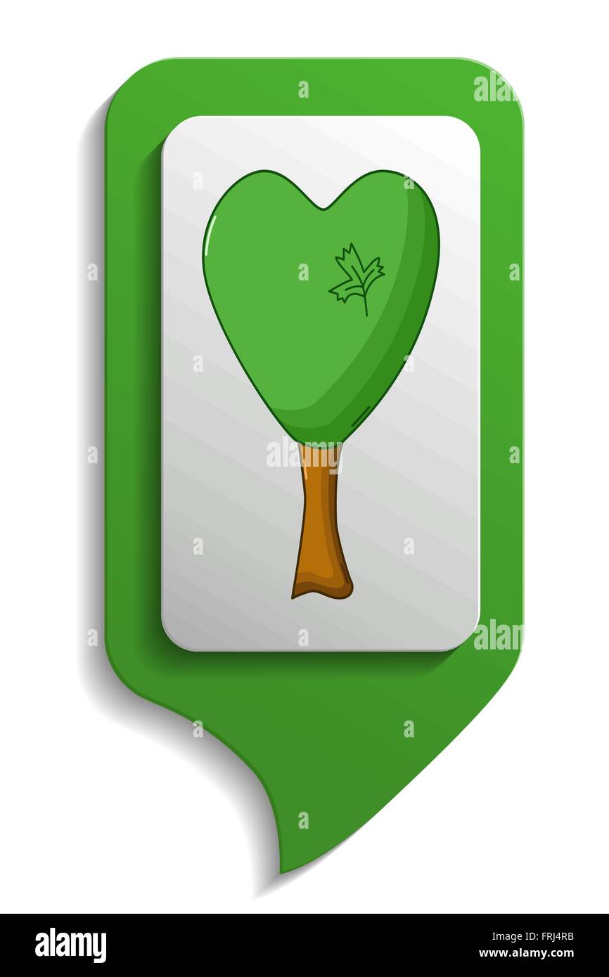 Heard tree map sign icon in cartoon style on white background Stock ...