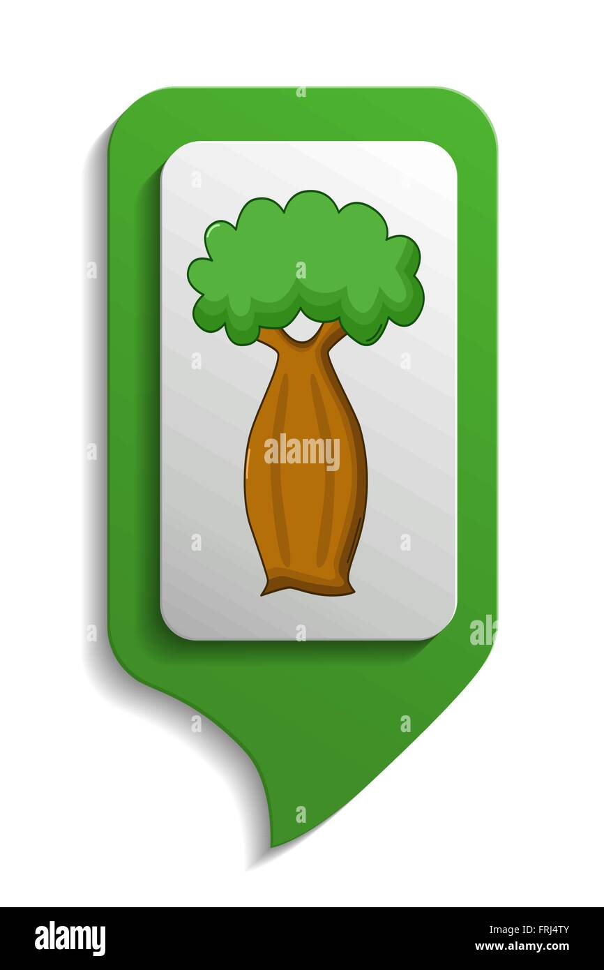 Bottle tree map sign icon in cartoon style on white background Stock ...