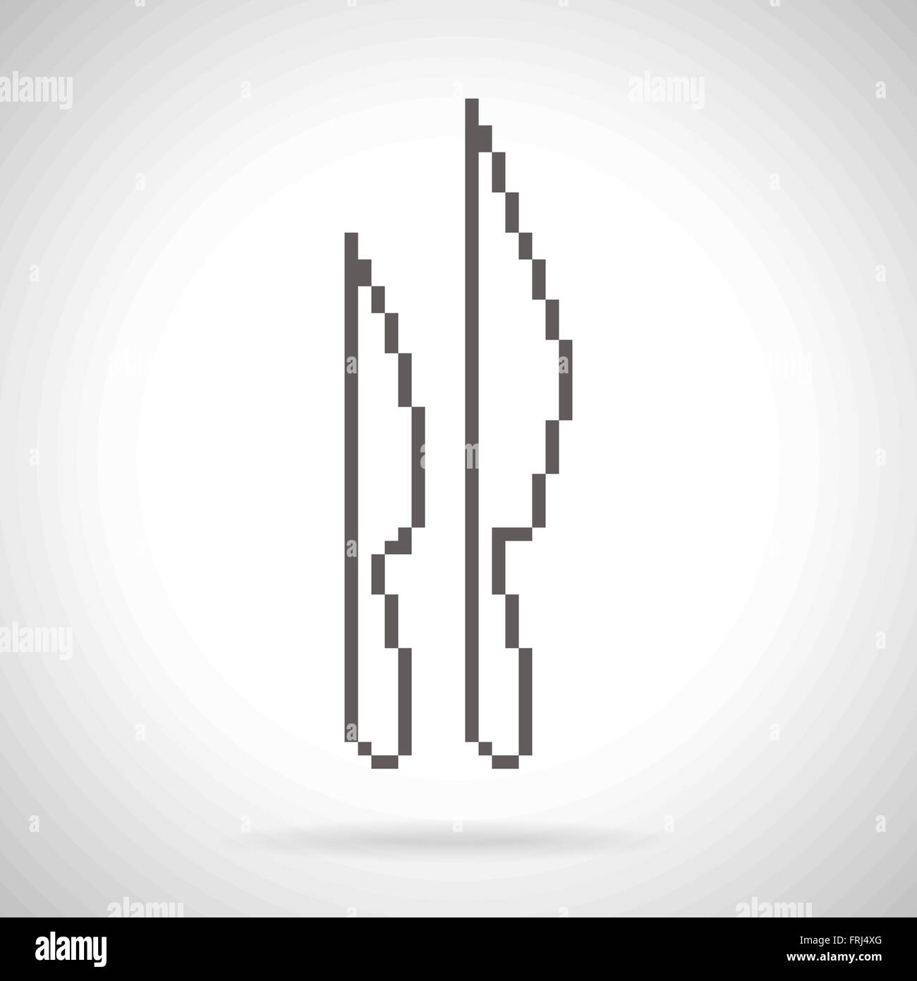 Two knifes icon in pixel art style with shadow on gradient background ...