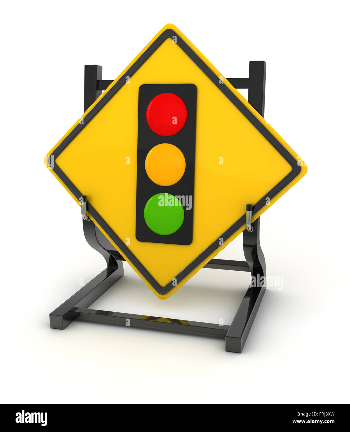 Road sign - traffic light , This is a computer generated and 3d ...