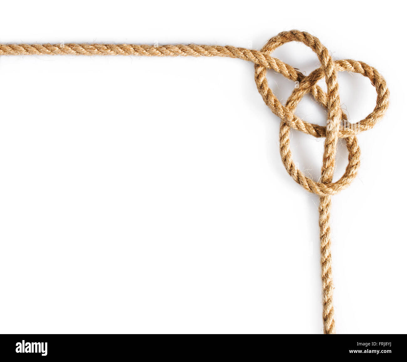Rope with sailor's knot tied isolated on white background Stock Photo ...