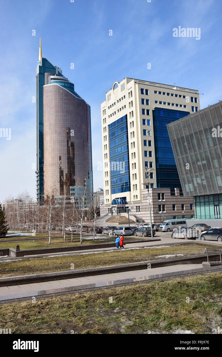 Street view with modern buildings in Astana, capital of Kazakhstan ...