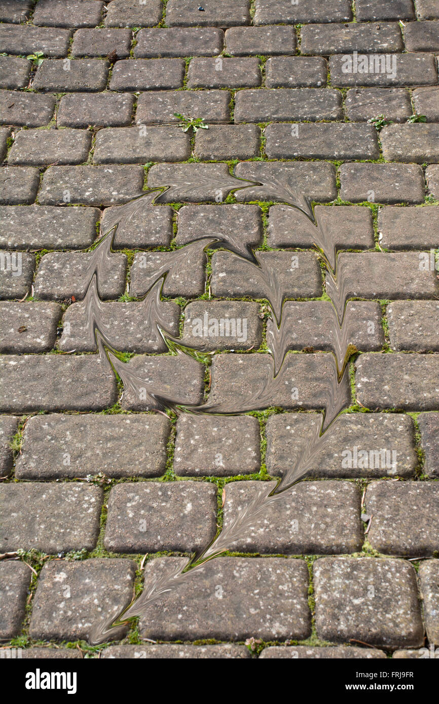 Garden path created from random paving, digitally altered Stock Photo ...