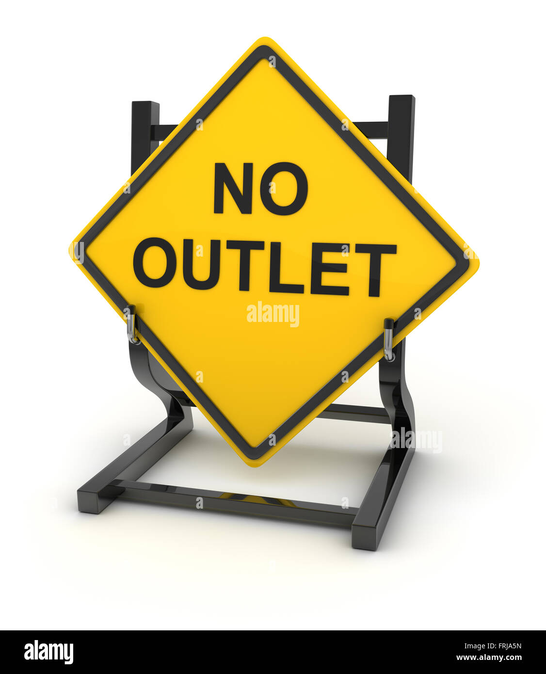 Road sign - no outlet , This is a computer generated and 3d rendered ...