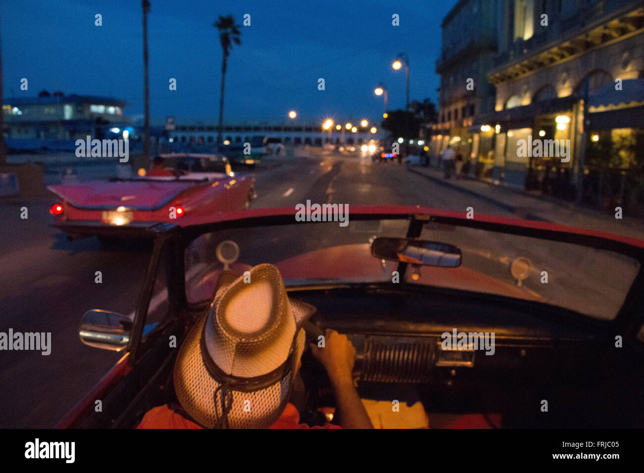 Cuban taxi ride in Old Havana, Cuba Stock Photo - Alamy