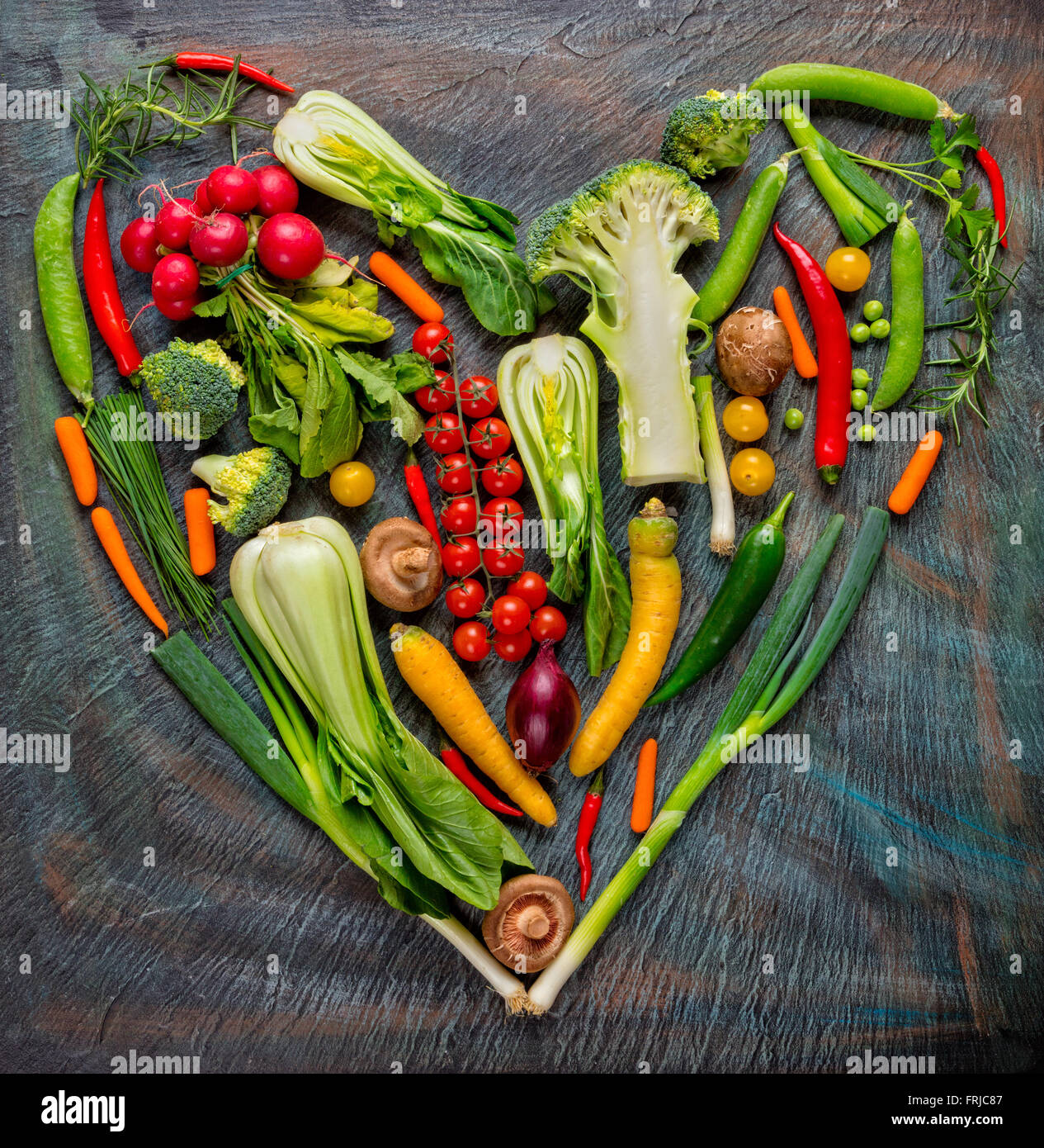 Collection of fresh vegetables in heart shape Stock Photo - Alamy