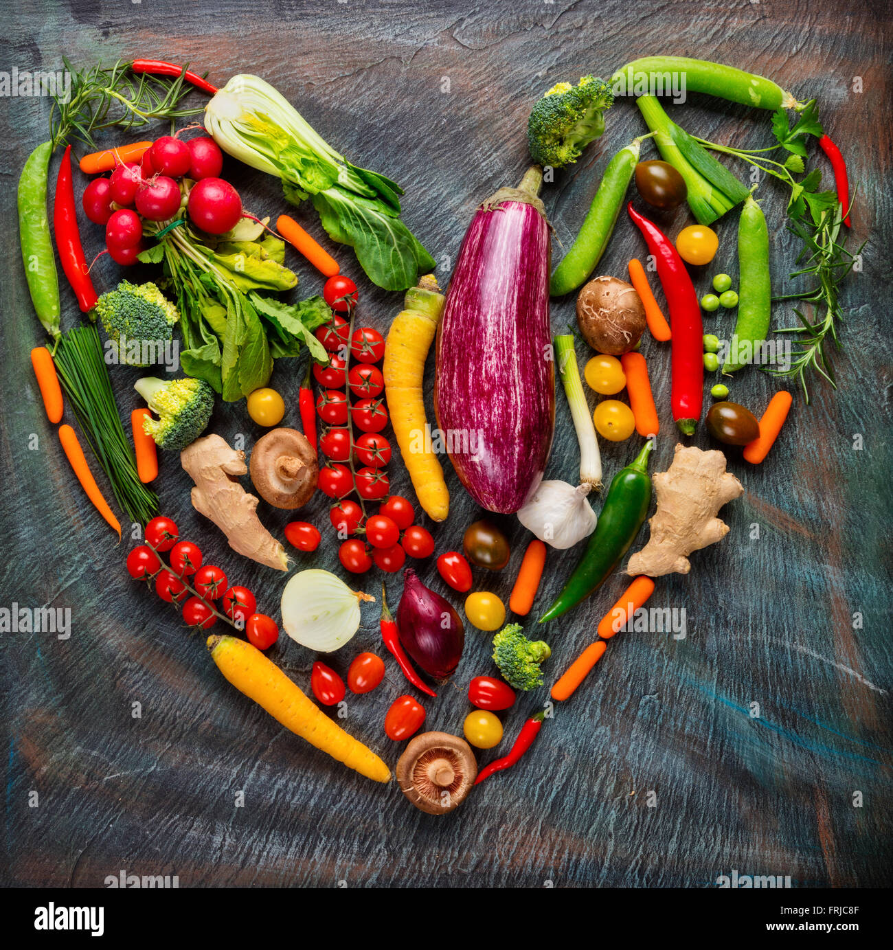 Collection of fresh vegetables in heart shape Stock Photo - Alamy