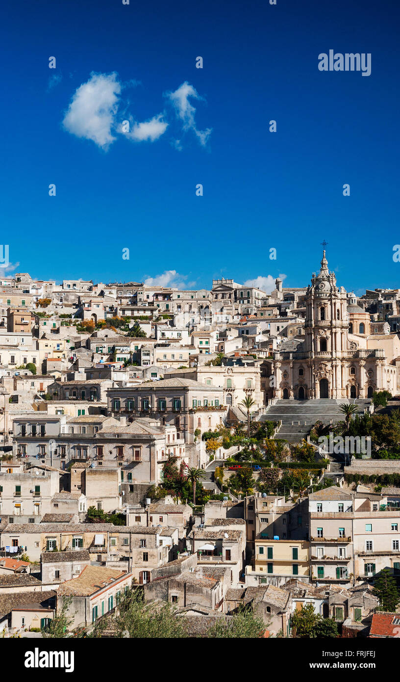 view of modica traditional town houses in sicily italy Stock Photo - Alamy