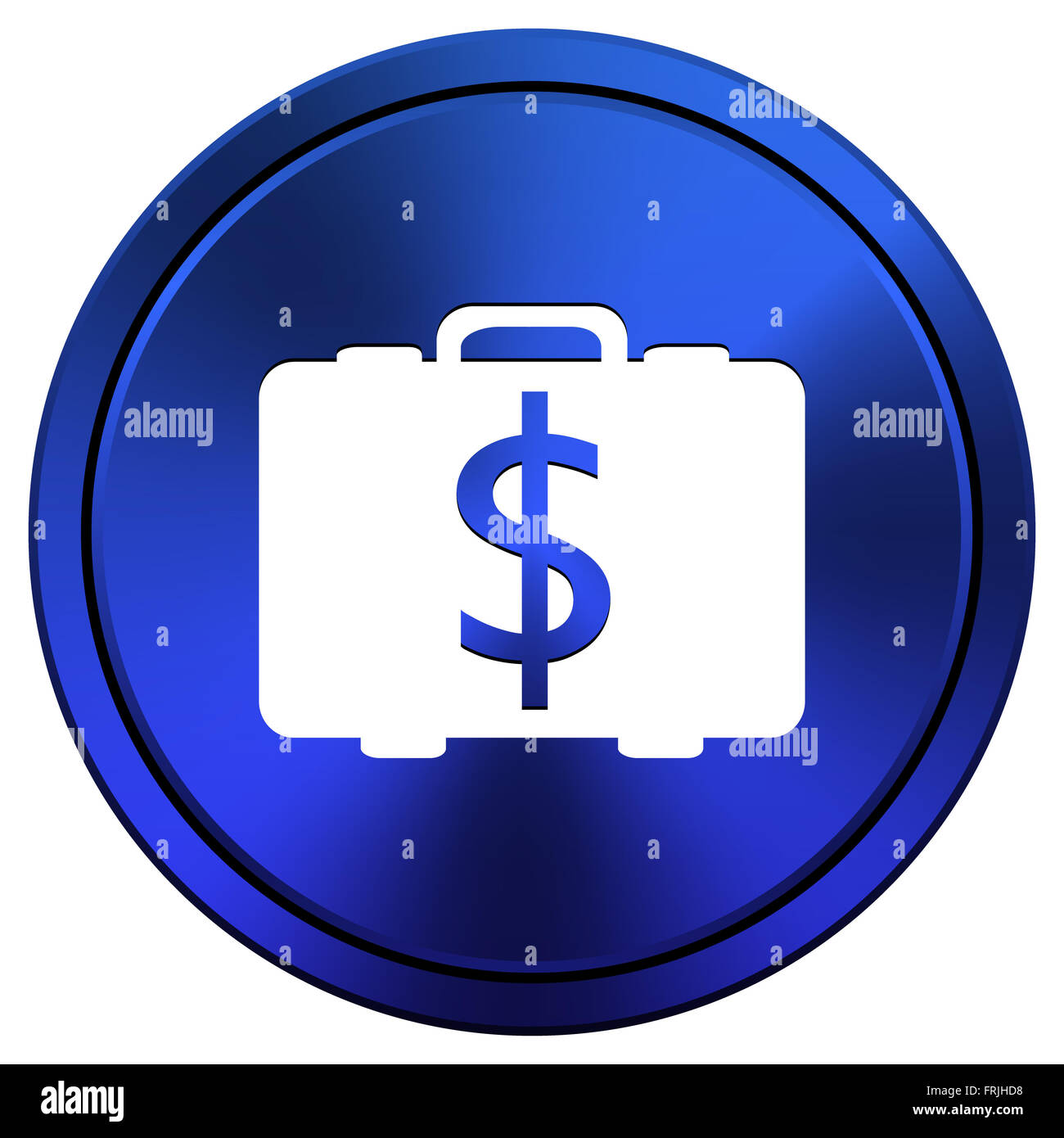 Metallic icon with white design on blue background Stock Photo - Alamy