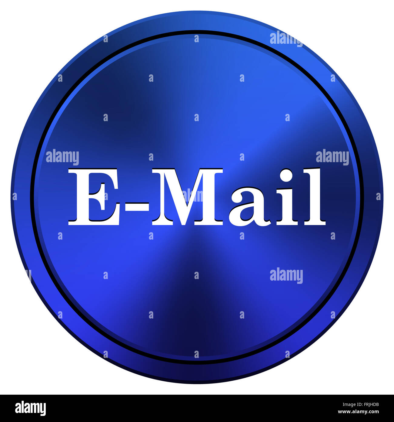 Metallic icon with white design on blue background Stock Photo - Alamy