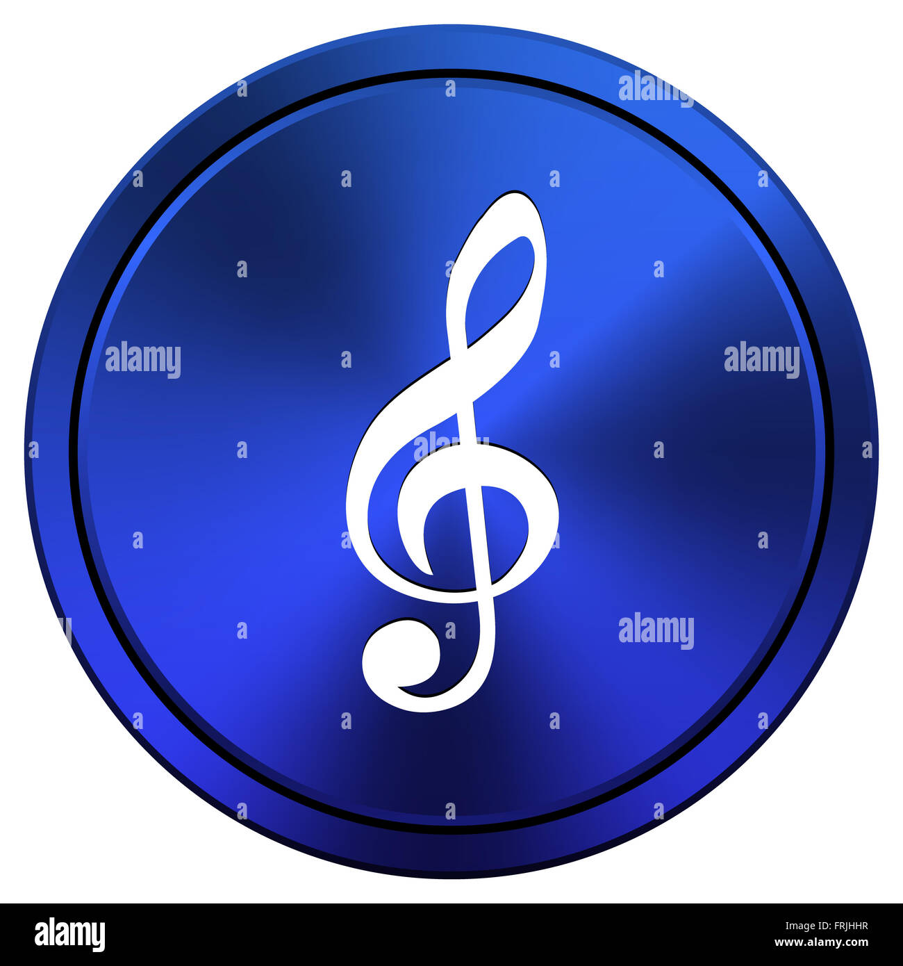 Metallic icon with white design on blue background Stock Photo - Alamy