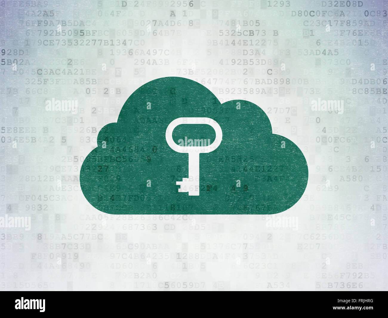 Cloud technology concept: Cloud With Key on Digital Paper background ...